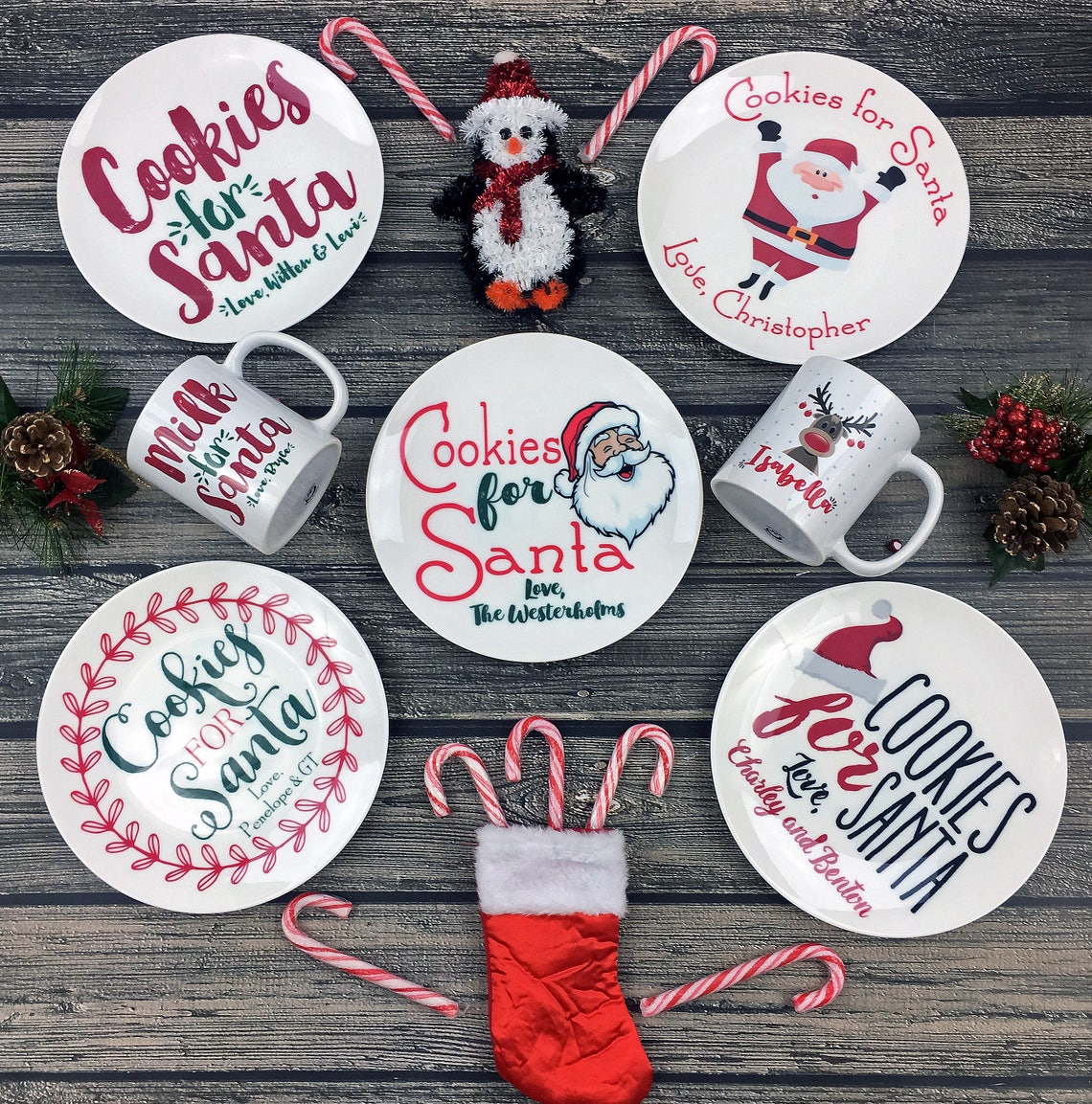 Santa's Cookies Wreath Cookies for Santa Christmas Plate - Etsy