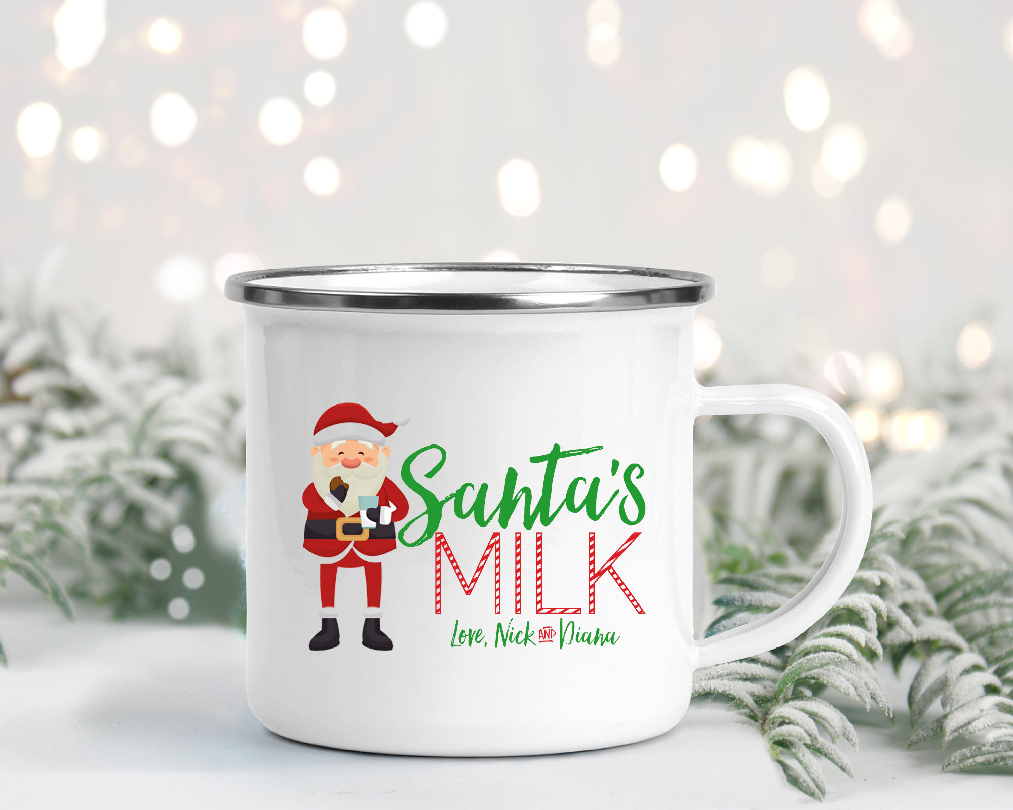 Personalized Santa Milk Mug: Christmas Holiday Cookie Mug - Etsy