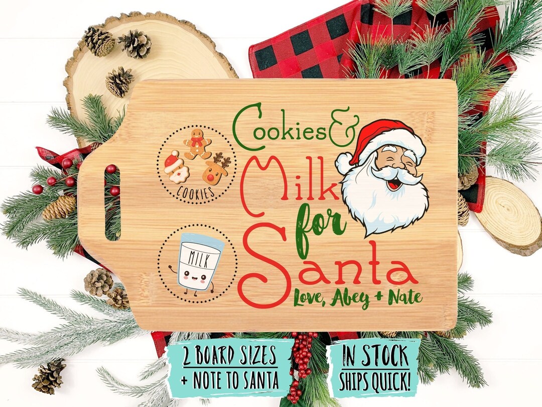 Personalized Santa Tray: Christmas Eve Milk and Cookies Board - Etsy