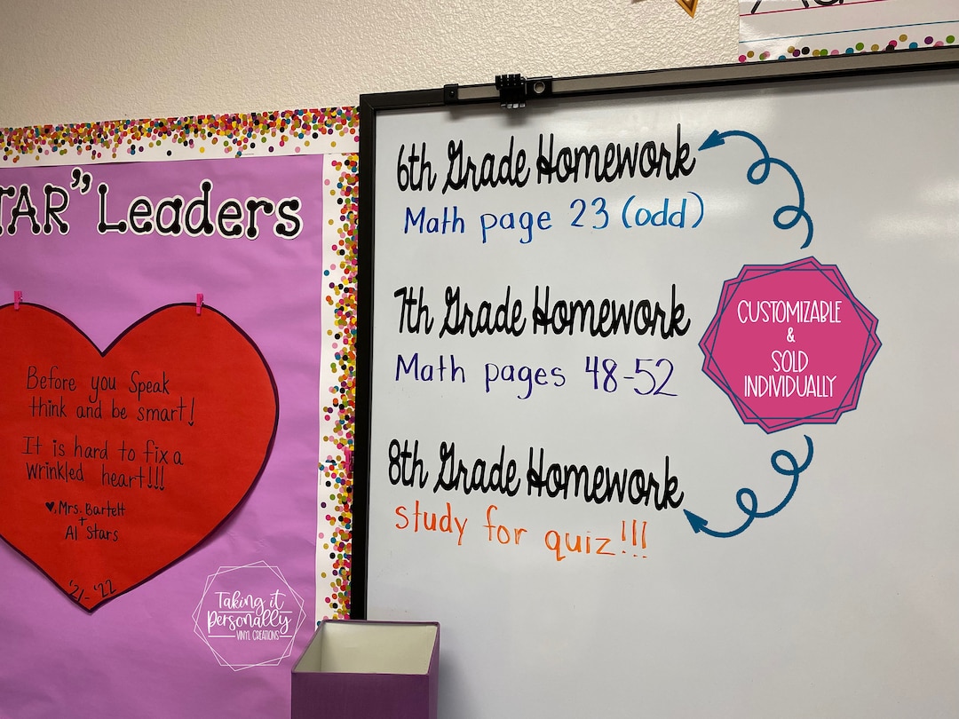 CUSTOM LABELS for Classroom Whiteboard / Classroom Vinyl - Etsy