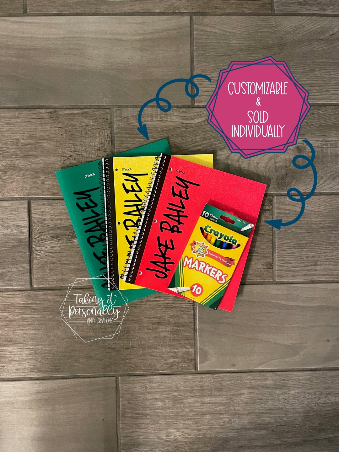 Name Decals / Notebook Decals / Personalized Decals / Water Bottle - Etsy