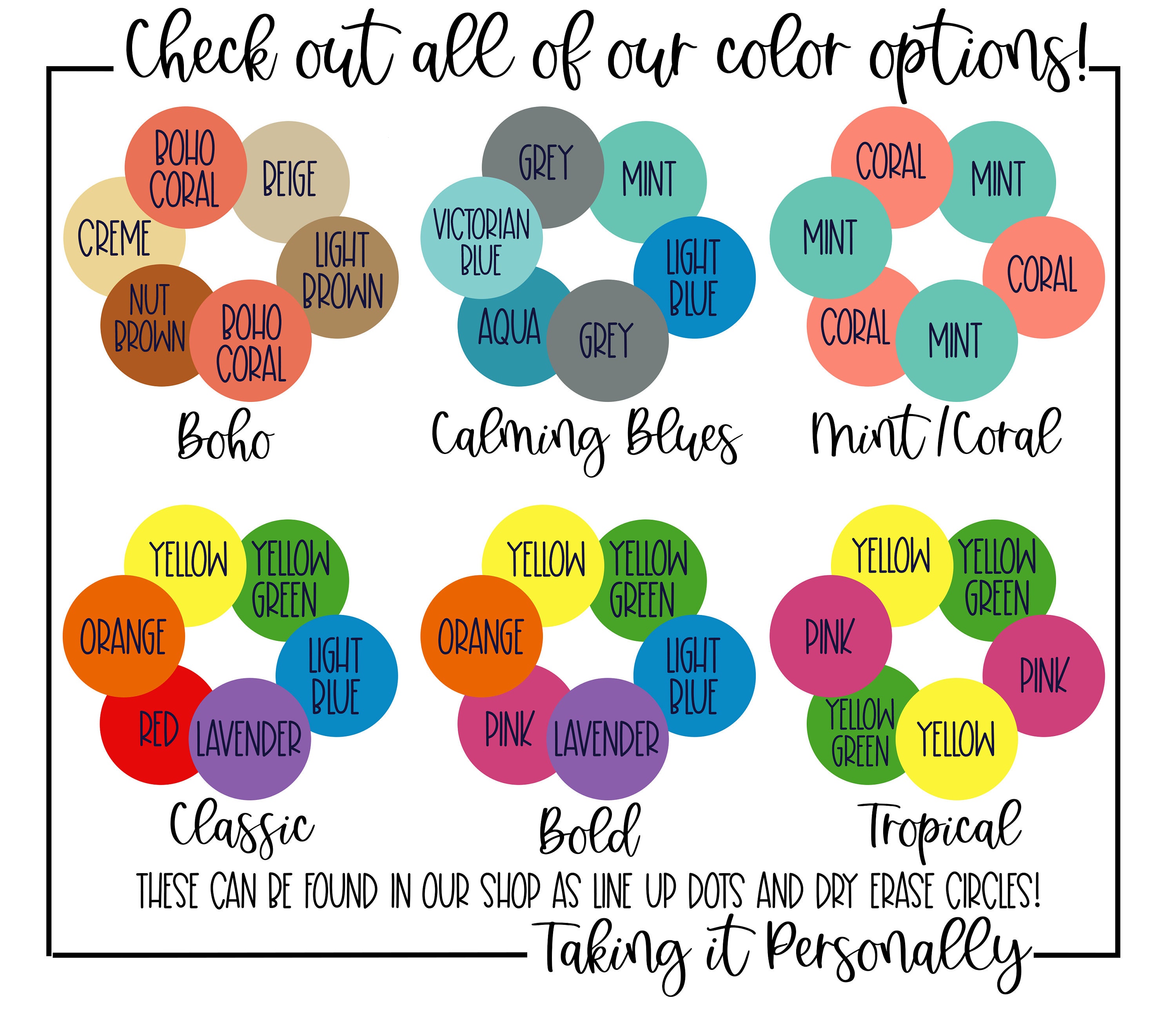 Calming Blues Classroom Table Dot SET - Etsy