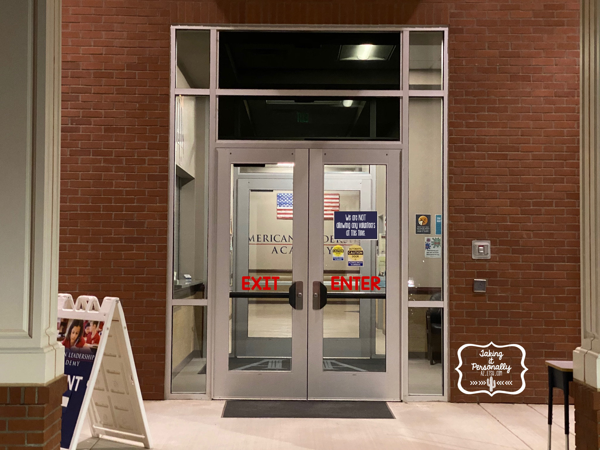 SET of School Door Enter and Exit Labels / One Way School / | Etsy