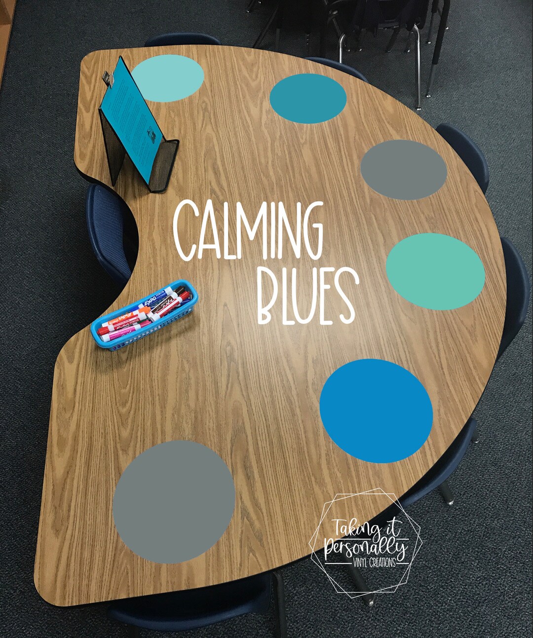 Calming Blues Classroom Table Dot SET - Etsy