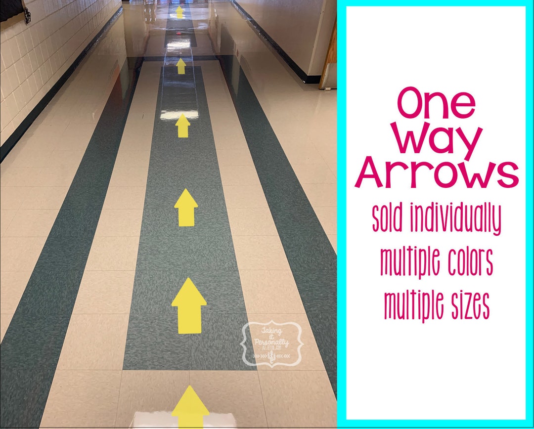 One Way Route Arrows: School Tile Floor Decal - Etsy
