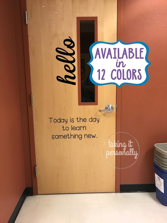 Hello Classroom Exterior Door and Quote Decal - Etsy