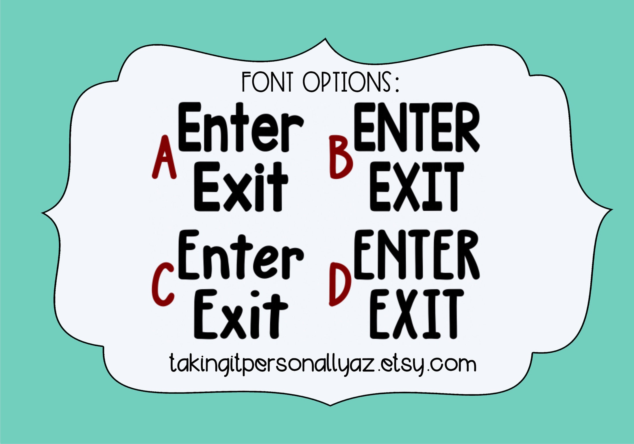 SET of School Door Enter and Exit Labels / One Way School / | Etsy