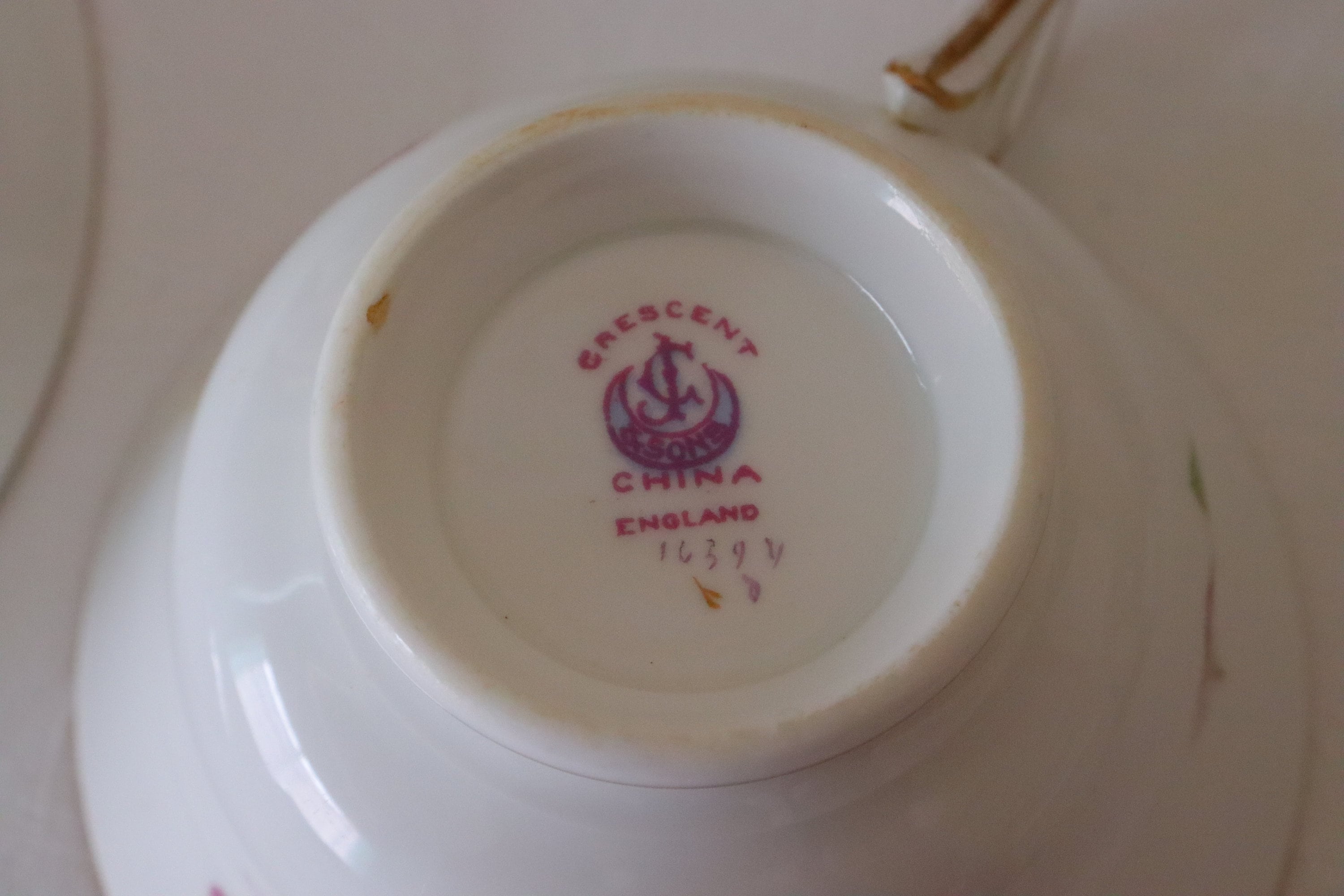 Antique Crescent Tea Cup Saucer Sets Pink Roses Heavy Gilt - Etsy