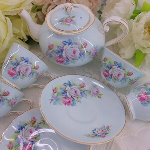 7pc Royal Grafton Tea Set for Two Persons teapot, 2 Duos, Sugar Set ...