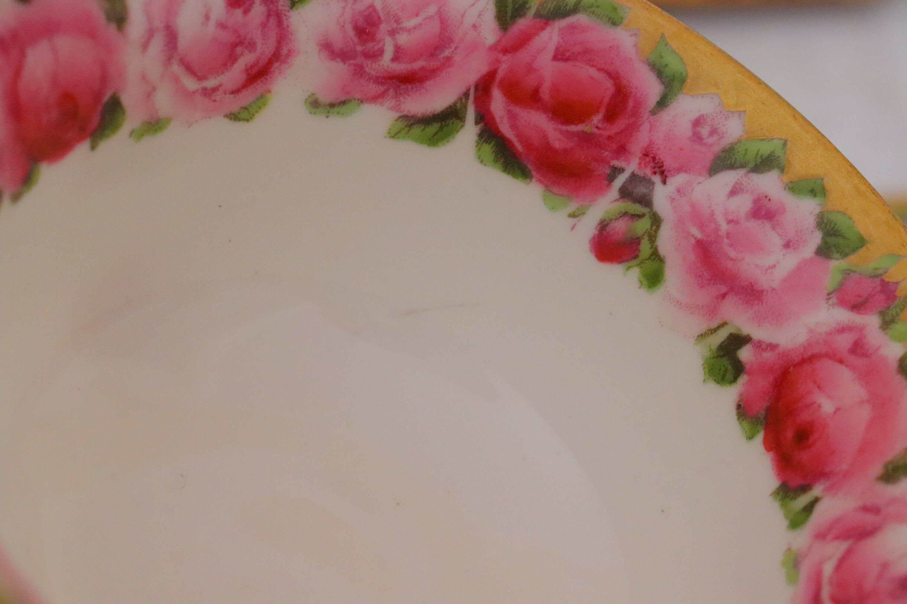Antique Crescent Tea Cup Saucer Sets Pink Roses Heavy Gilt - Etsy