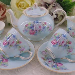 7pc Royal Grafton Tea Set for Two Persons teapot, 2 Duos, Sugar Set ...