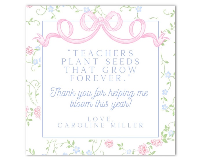 Printable Teacher Appreciation Flower Gift Tag | "teachers Plant Seeds ...