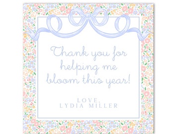 Printable Teacher Appreciation Flower Gift Tag thanks for Helping Me ...