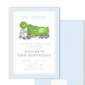 Printable Preppy Trash Bash Birthday Invitation - Dump Everything ...