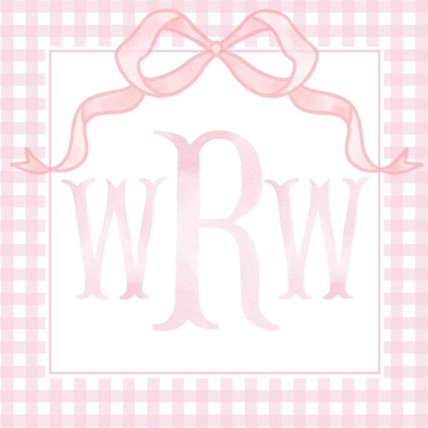 Circle Bow Monogram - Etsy