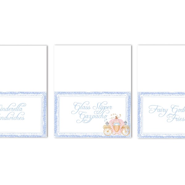 Cinderella Food Cards - Etsy