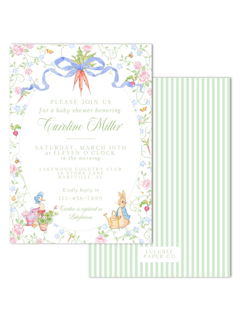 Printable Peter Rabbit Baby Shower Invitation Gender - Etsy UK
