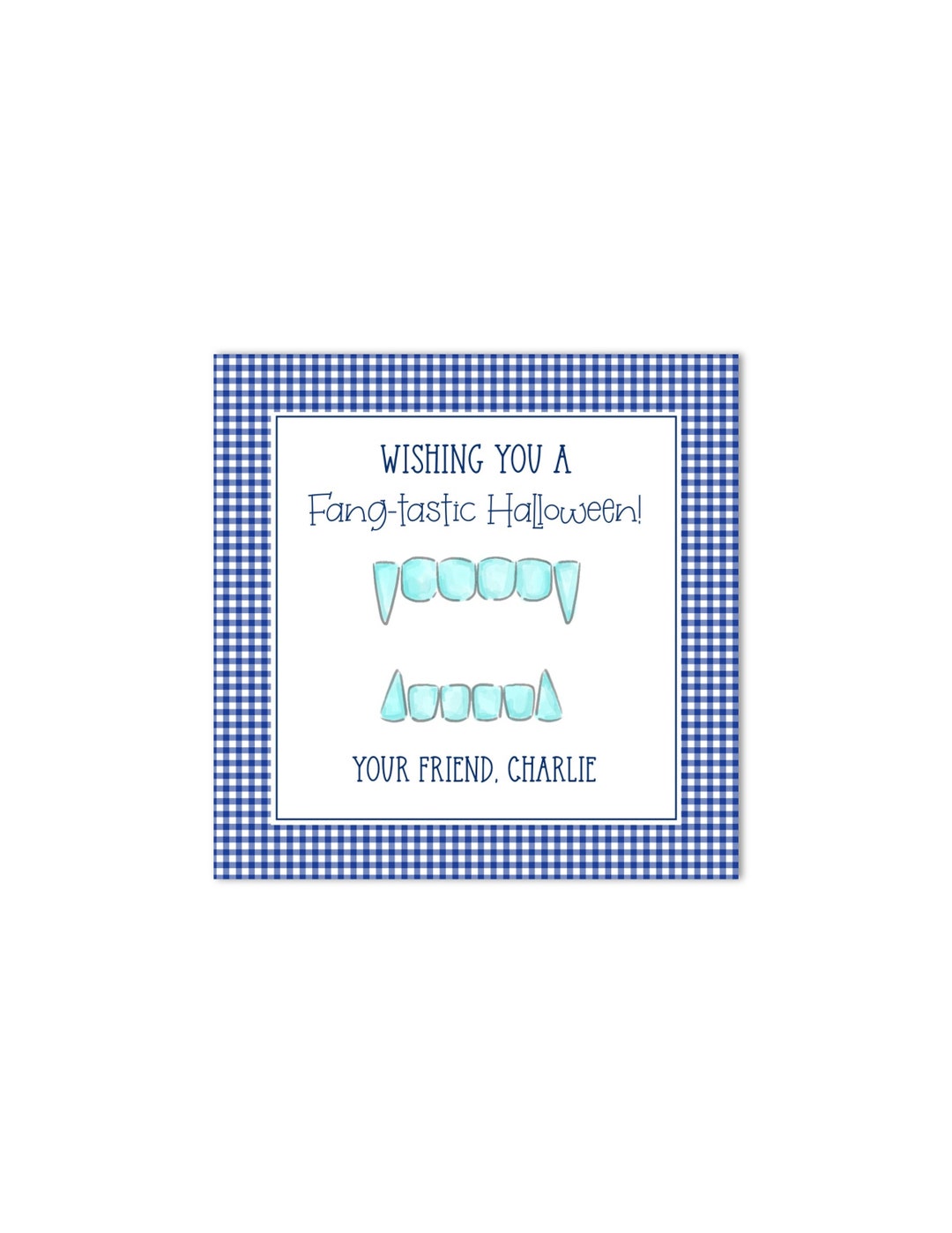 Printable Halloween Fang Gift Tag - "wishing You a Fang-tastic ...