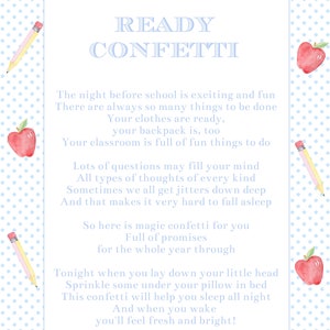 Ready Confetti PRINTABLE - First Day of School, Jitter Glitter, Ready ...
