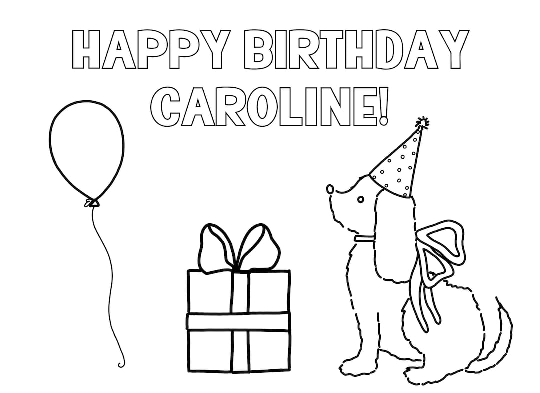 Printable Puppy Paw-ty Coloring Page | 8.5x11" | Preppy, Grandmillenial ...