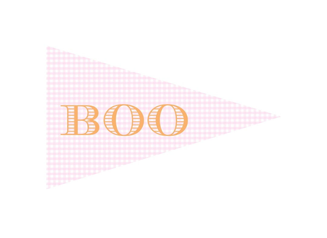 Printable Halloween Pink boo Pennant Flag Gingham Boo to You Sign You ...
