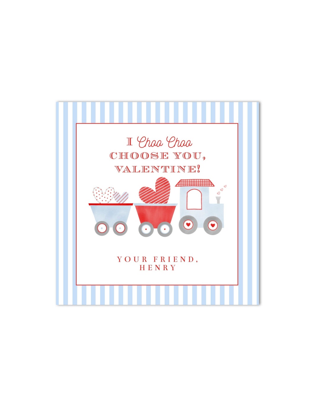 Printable Valentines Train Gift Tag - I CHOO-CHOO Choose You, Valentine ...