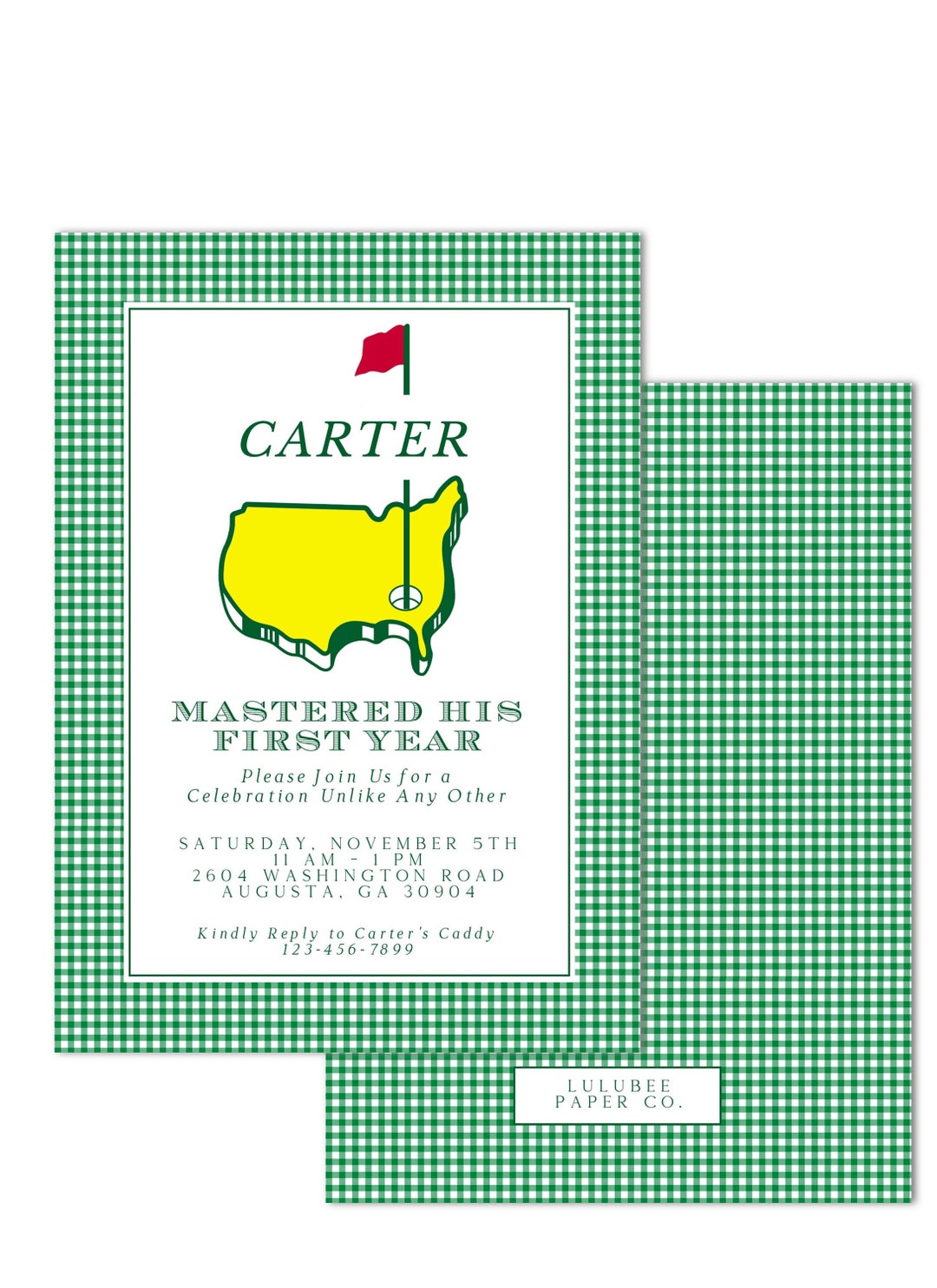 Printable Watercolor Masters Golf Par-tee Birthday Invitation | 5x7 ...