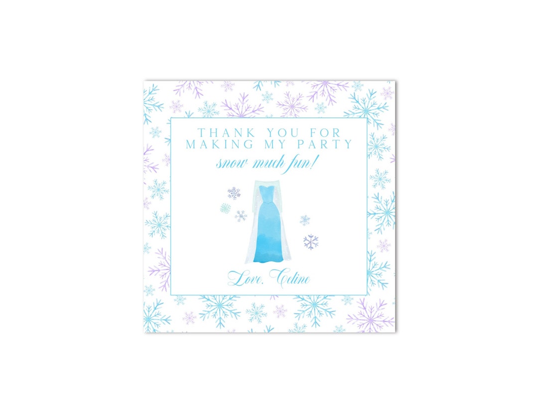 Printable Frozen Elsa Birthday Party Favor Tags Watercolor Preppy Elsa ...