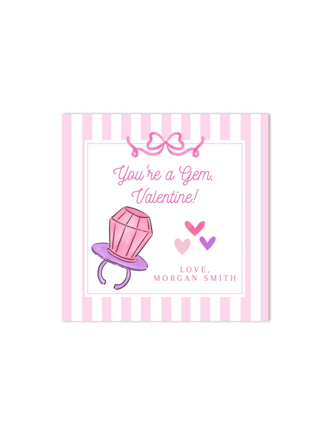 Printable Valentines Ringpop Gift Tag - You're a Gem, Valentine ...