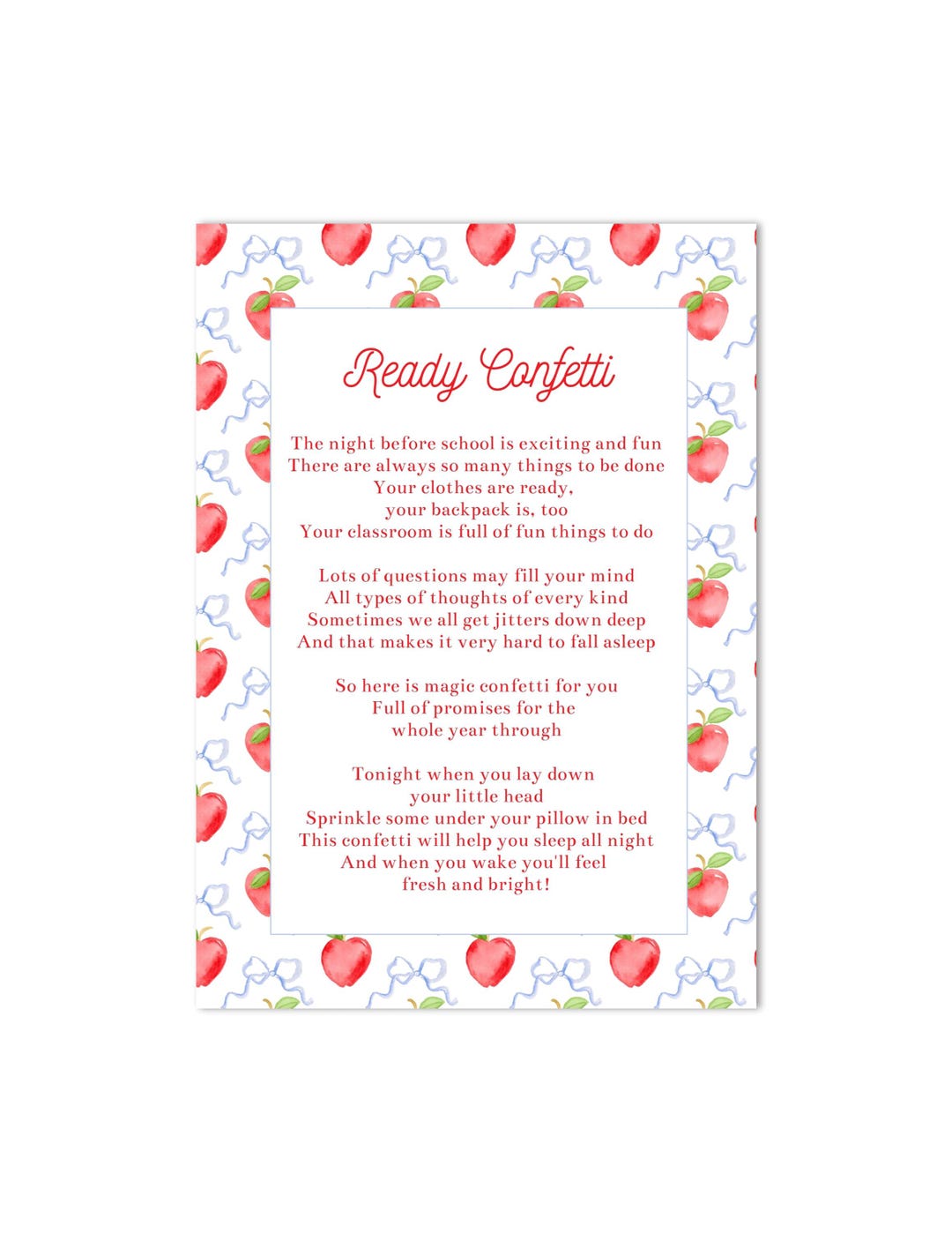 Ready Confetti PRINTABLE - First Day of School, Jitter Glitter, Ready ...