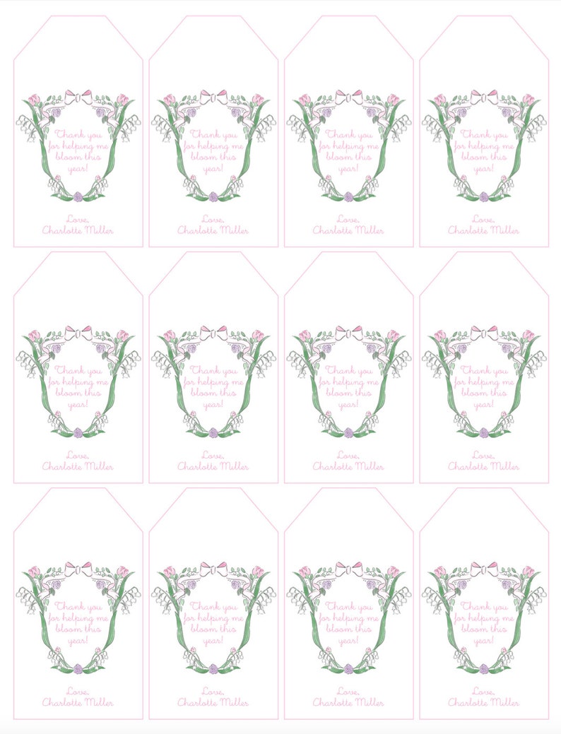 Printable Teacher Appreciation Flower Gift Tag thanks - Etsy