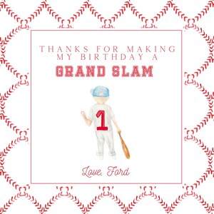 Printable Watercolor Baseball Rookie Year Birthday Favor Tag - "thanks ...