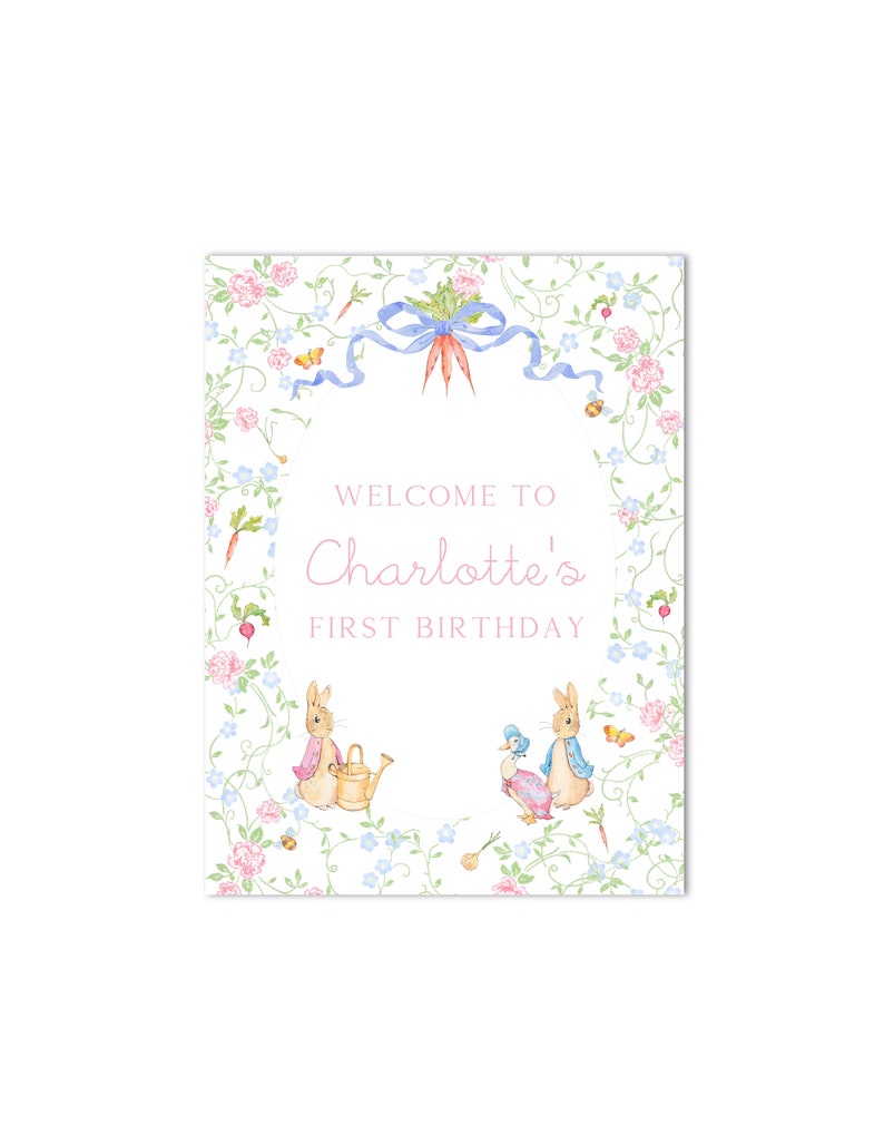 Printable 18x24 Peter Rabbit Baby Shower/ Birthday Party - Etsy