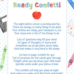 Ready Confetti PRINTABLE - First Day of School, Jitter Glitter, Ready ...