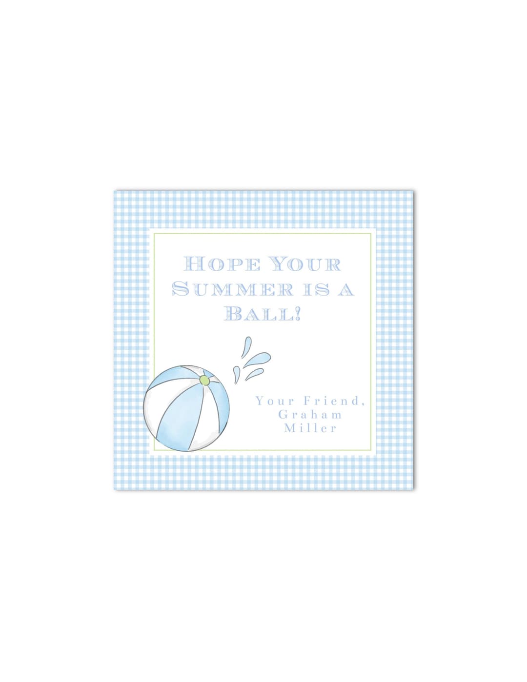 Printable End of School Year Beach Ball Gift Tag - "hope Your Summer is ...
