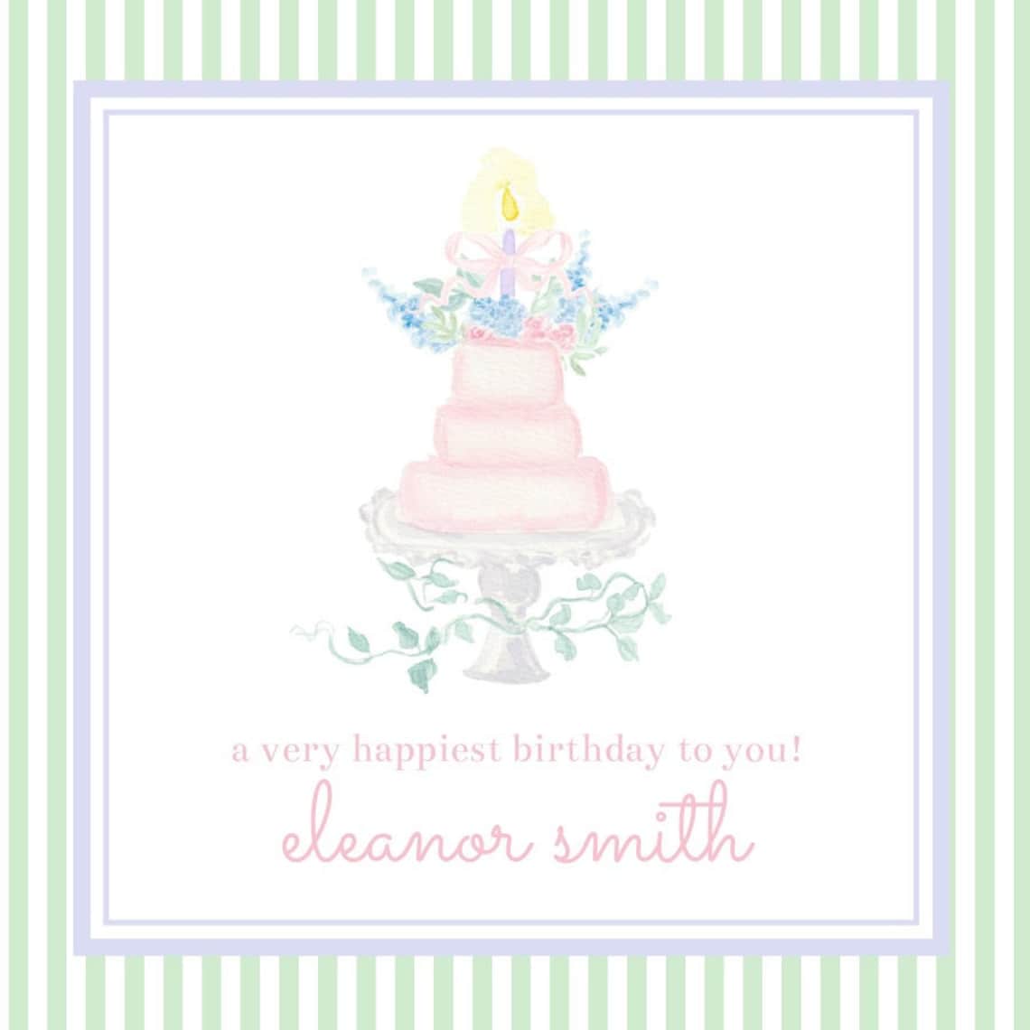 Printable Watercolor Pastel Birthday Gift Tag Classic Pink - Etsy