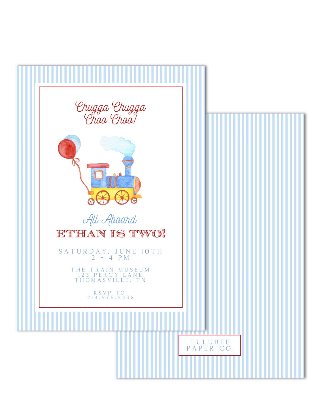 Printable Train Birthday Invitation | "chugga, Chugga, Choo Choo ...