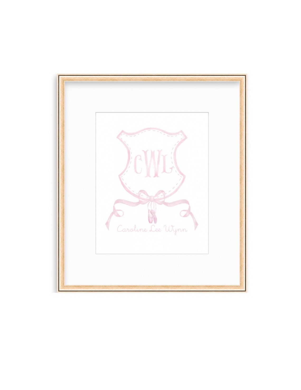 Baby Girl Watercolor Ballet Monogram Crest 8x10 hospital - Etsy