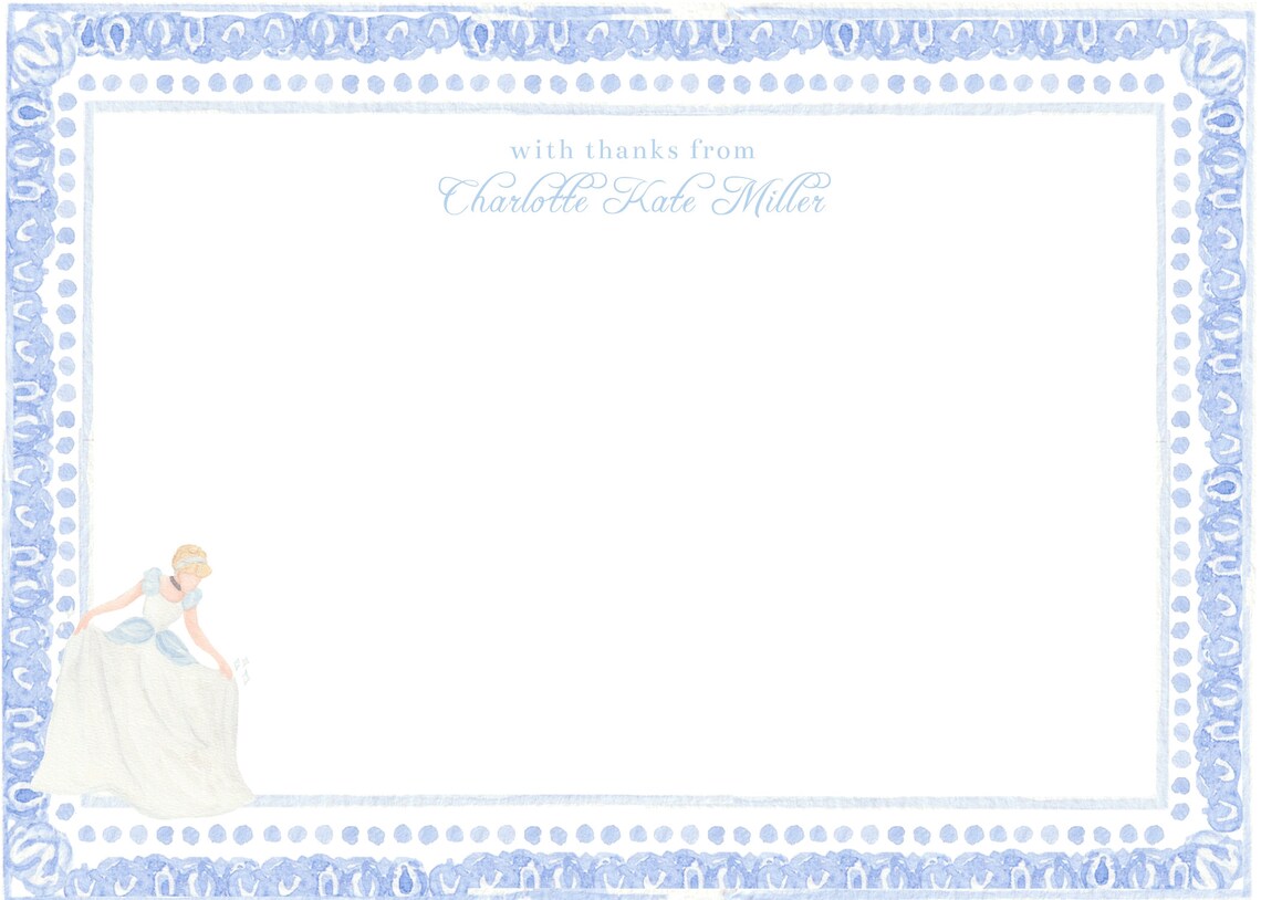 Printable Cinderella 5x7 Thank You Note - Bibbidi, Bobbidi, Boo ...
