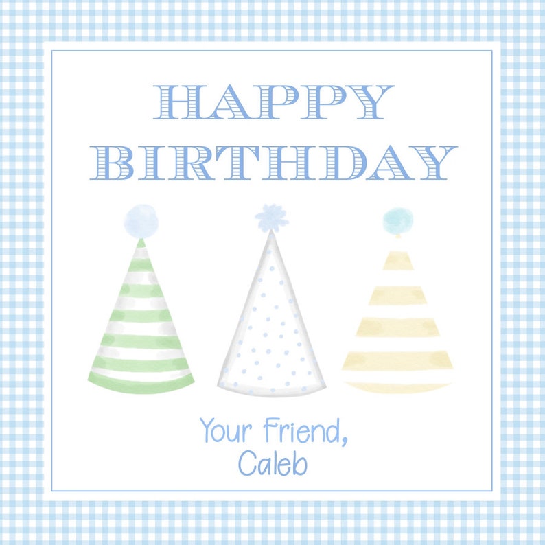 Printable Birthday Gift Tag Watercolor Party Hat Enclosure - Etsy