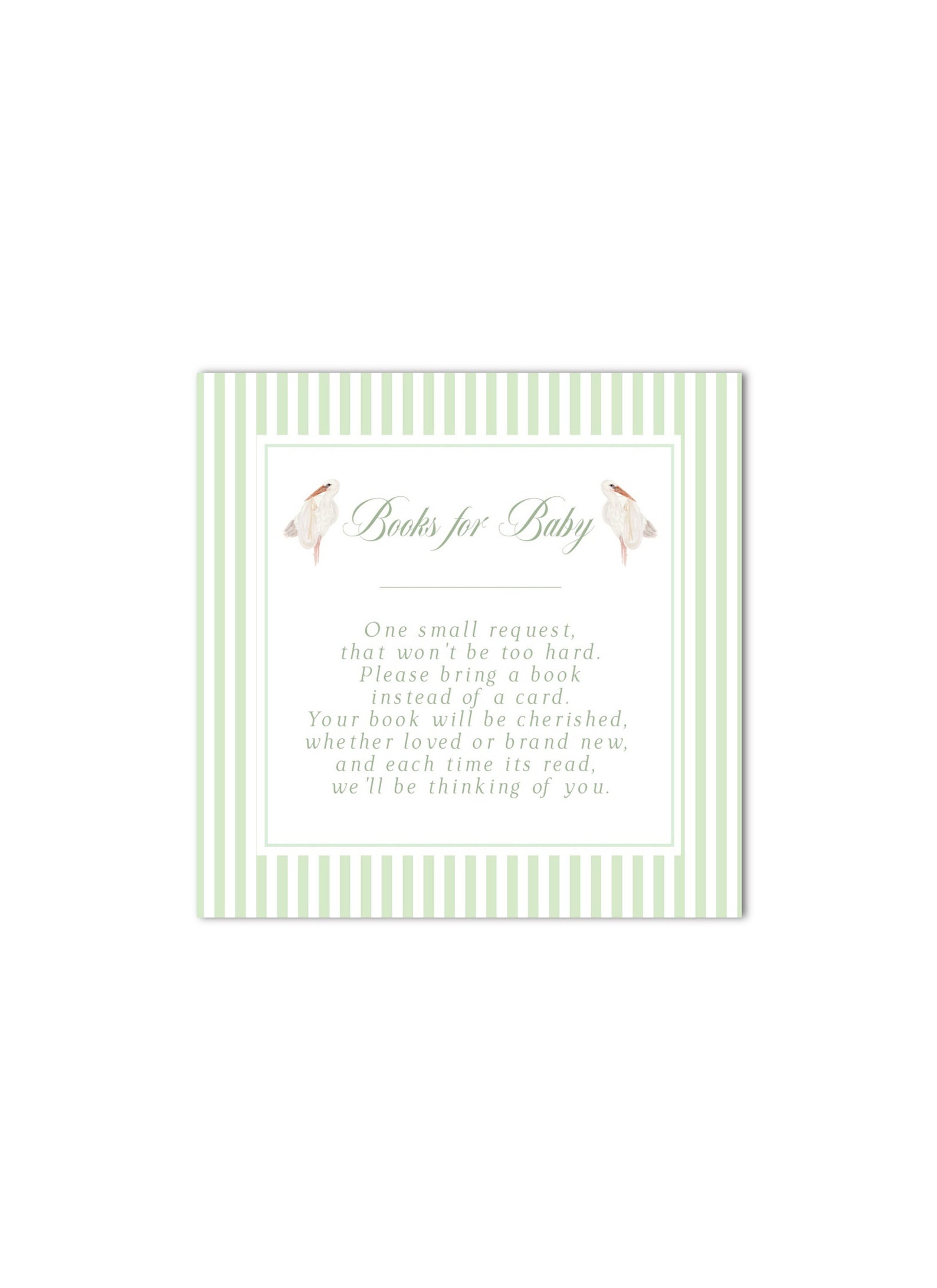 Printable Stork Books for Baby Insert | 3x3" | Baby Shower Books ...