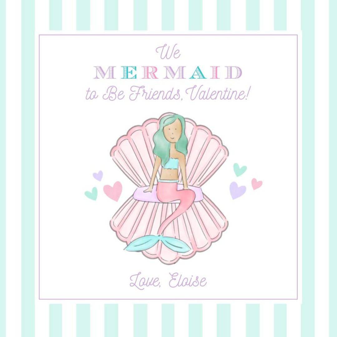 Printable Valentines Mermaid Gift Tag We Mermaid to Be Friends ...