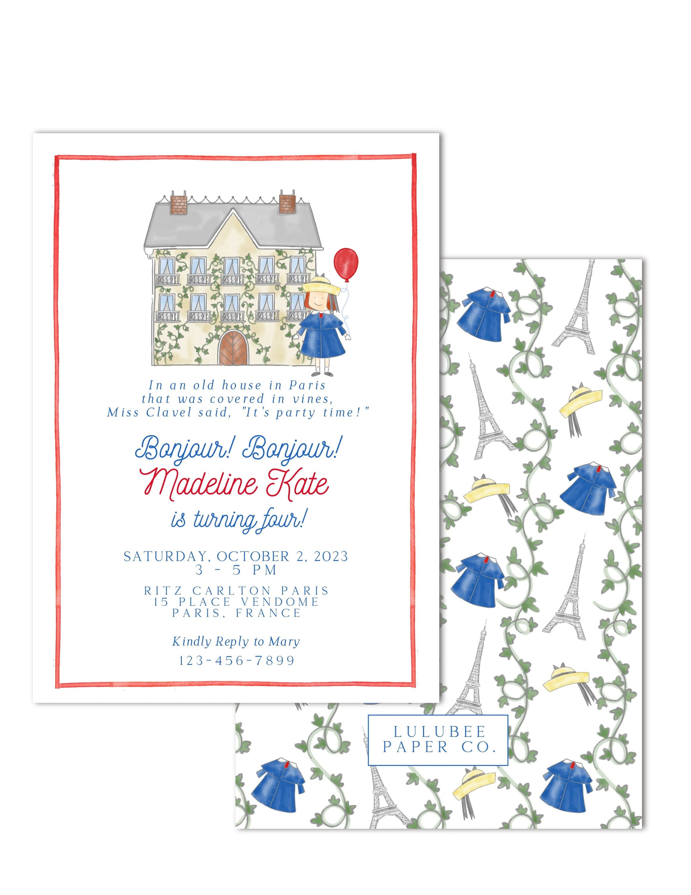 Printable Watercolor Storybook French Girl Birthday Invitation - Oui ...