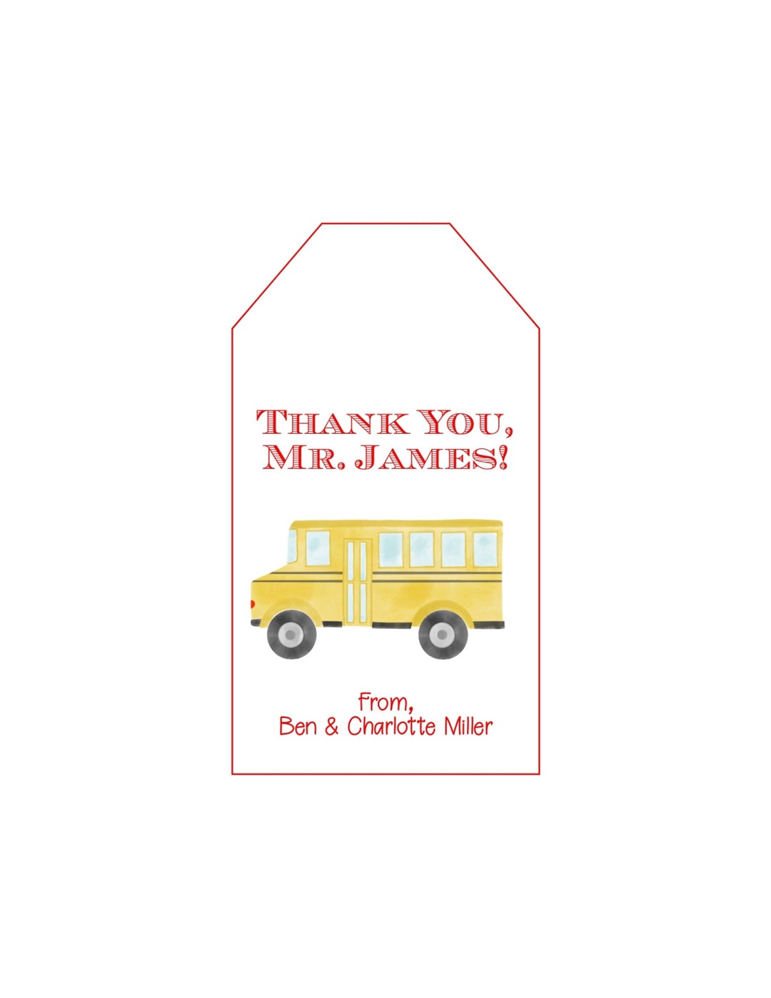 Printable Bus Driver Gift Tag | End of Year Teacher Gift, Bus Driver ...