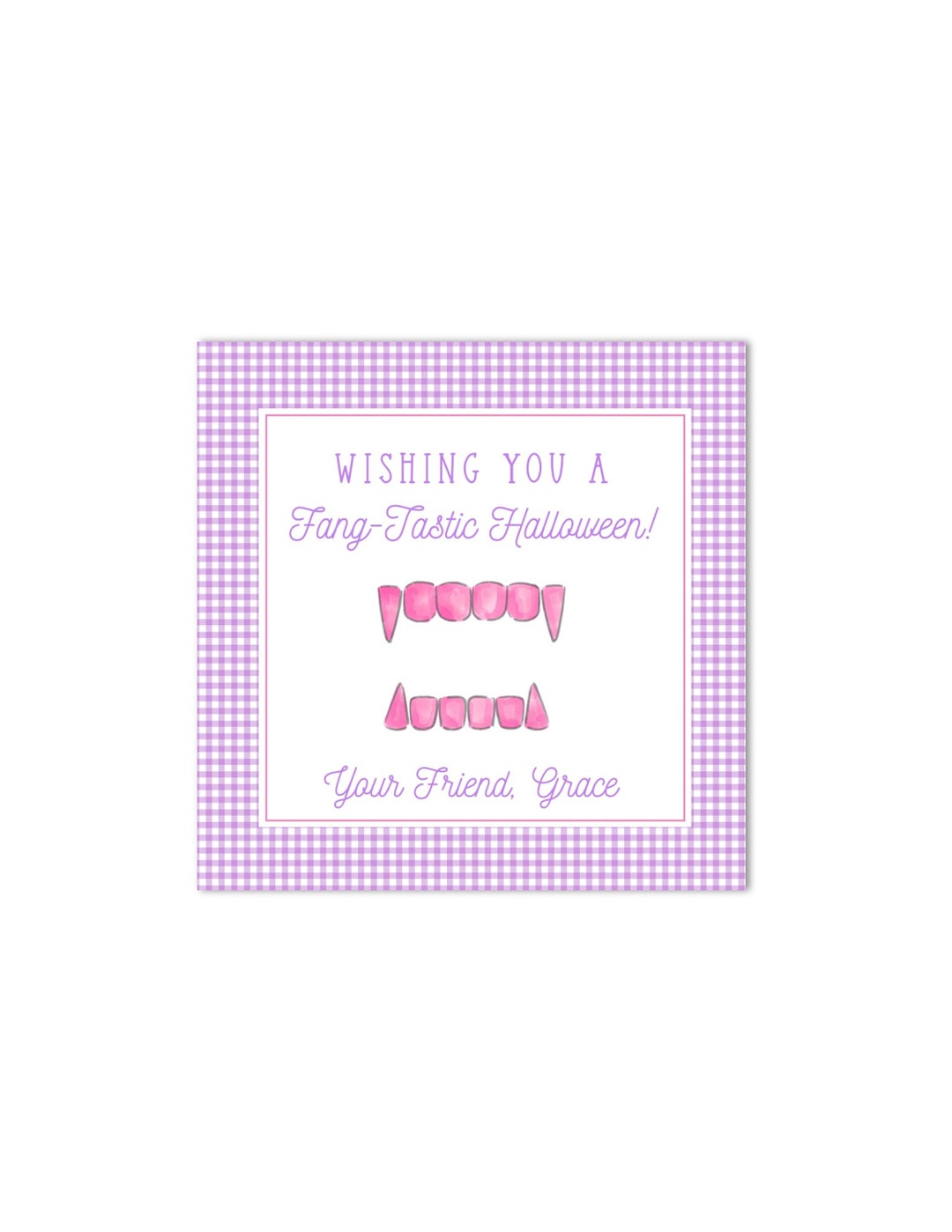 Printable Halloween Fang Gift Tag wishing You a - Etsy
