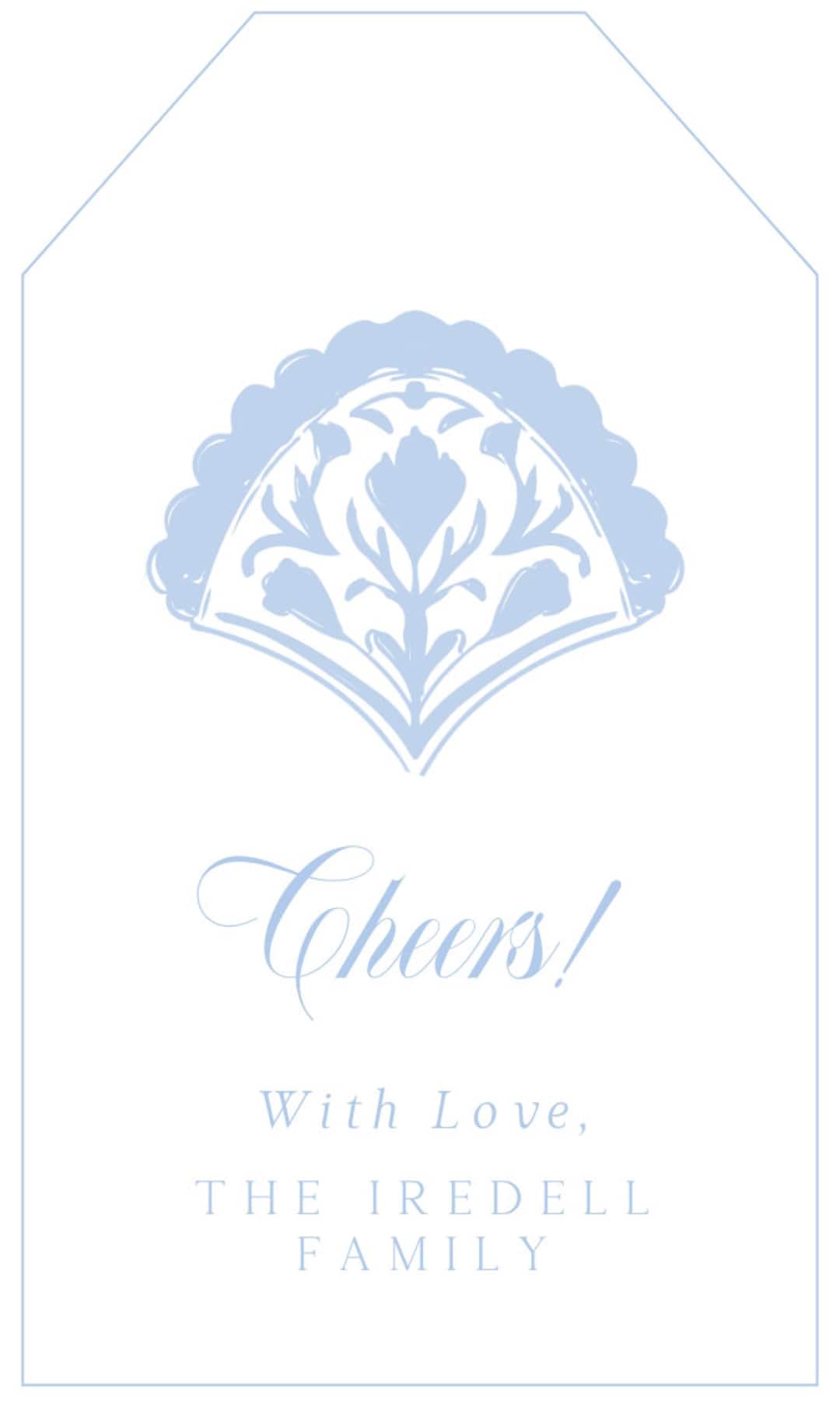 Printable Block Print Preppy Blue Gift Tag Custom Gift Tag, Enclosure ...