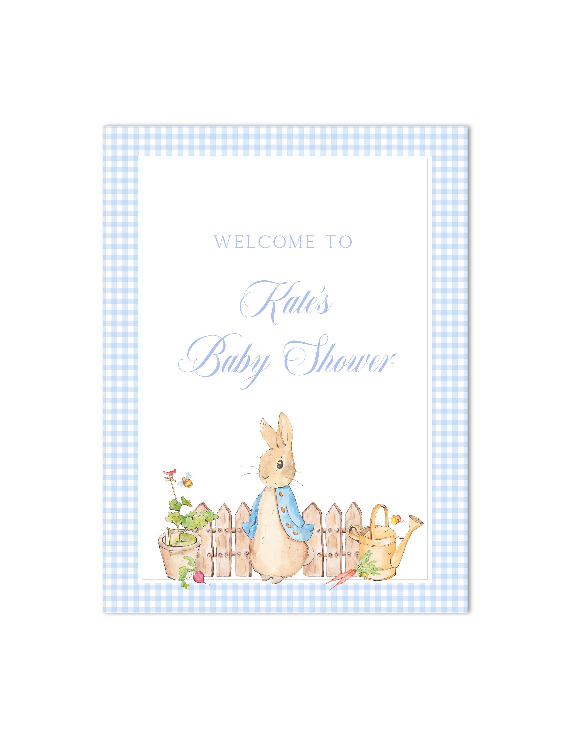 Printable Watercolor Peter Rabbit Welcome Sign 18x24 Blue - Etsy