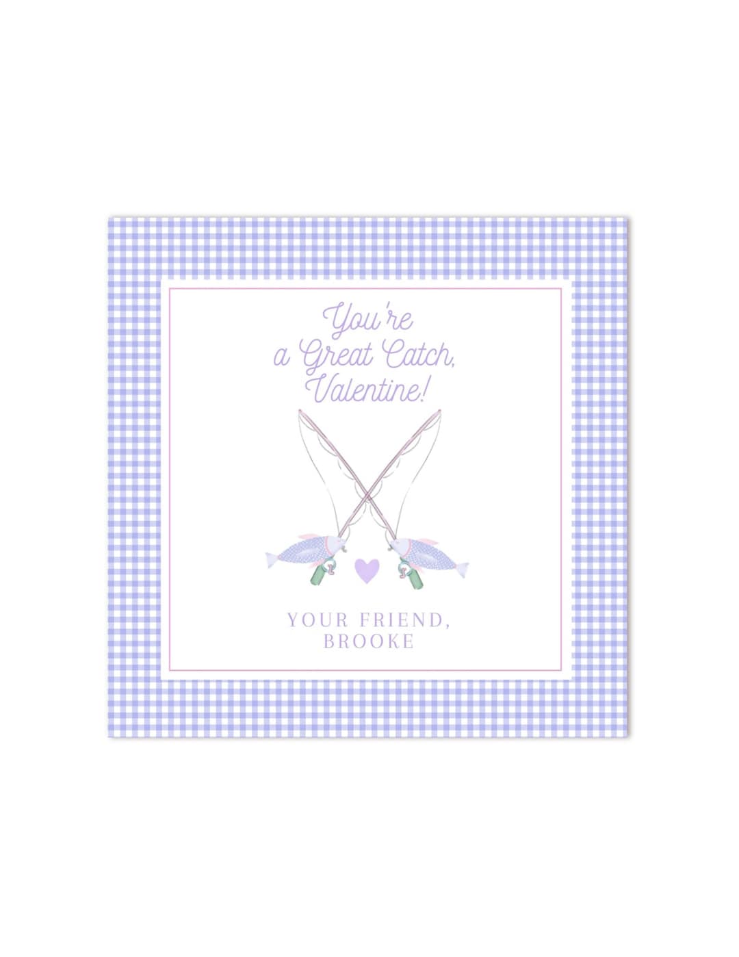 Printable Valentines Fish Gift Tag You're a Great Catch, Valentine ...