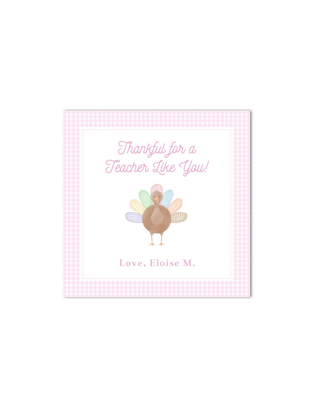 Printable Thanksgiving Watercolor Turkey Gift Tag - Thankful for You ...