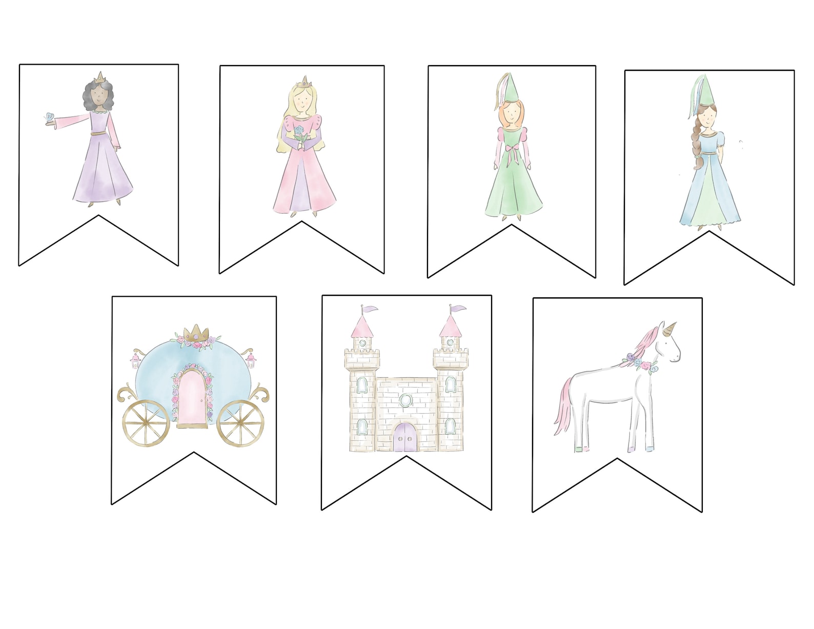 Printable Pastel Princess Birthday Party DIY Banner | Royal Celebration ...